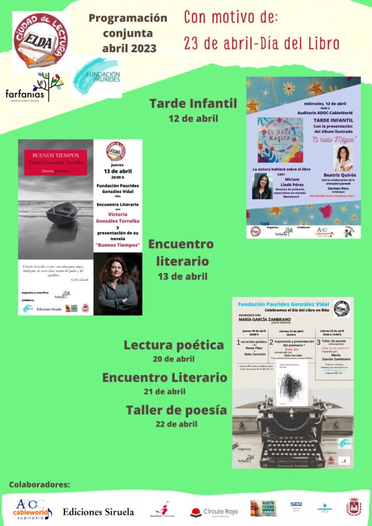 Citas literarias en abril, mes del libro, programadas por el ciclo ...